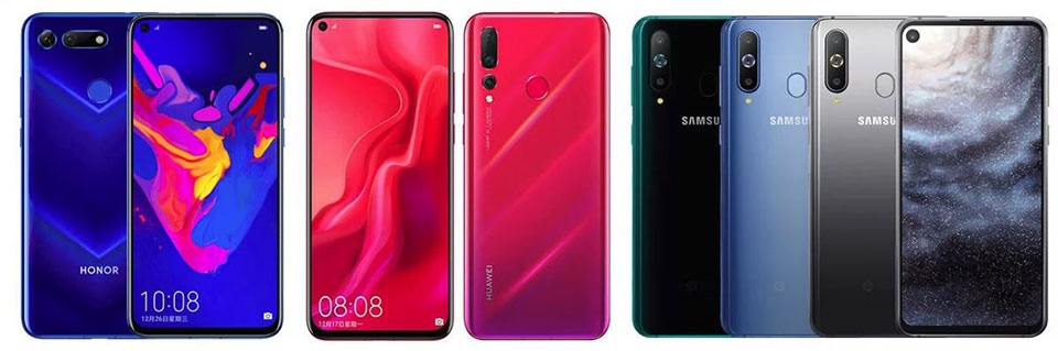 So sánh Honor V20, Huawei Nova 4 và Samsung Galaxy A8s