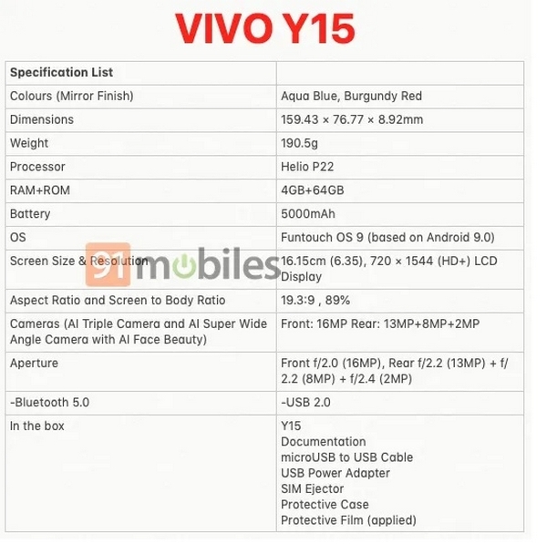 Vivo Y15 lộ ảnh báo chí chính thức, 3 camera