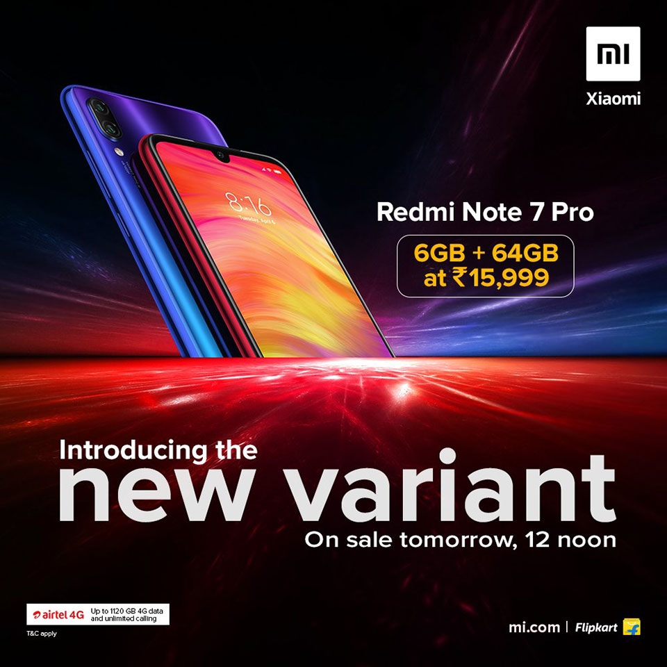 Redmi Note 7 Pro với 6GB RAM và 64GB lưu trữ được ra mắt
