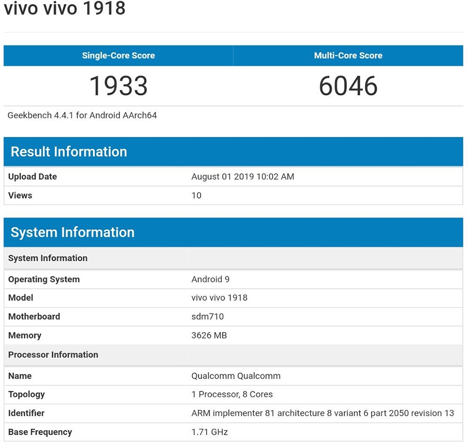 Hai smartphone mới của Vivo vừa lộ cấu hình trên Geekbench