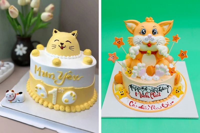 Tổng hợp những mẫu bánh kem con mèo dễ thương và độc đáo