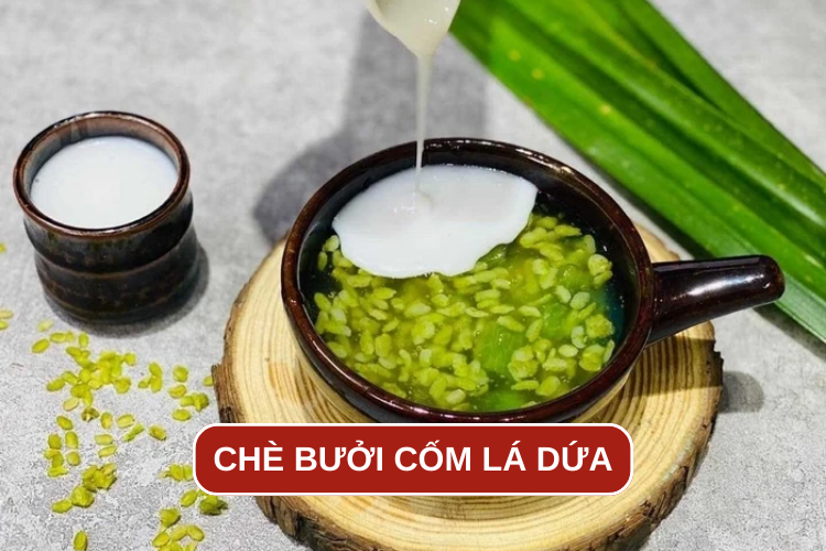 Cách làm chè bưởi cốm lá dứa thơm, không bị đắng tại nhà
