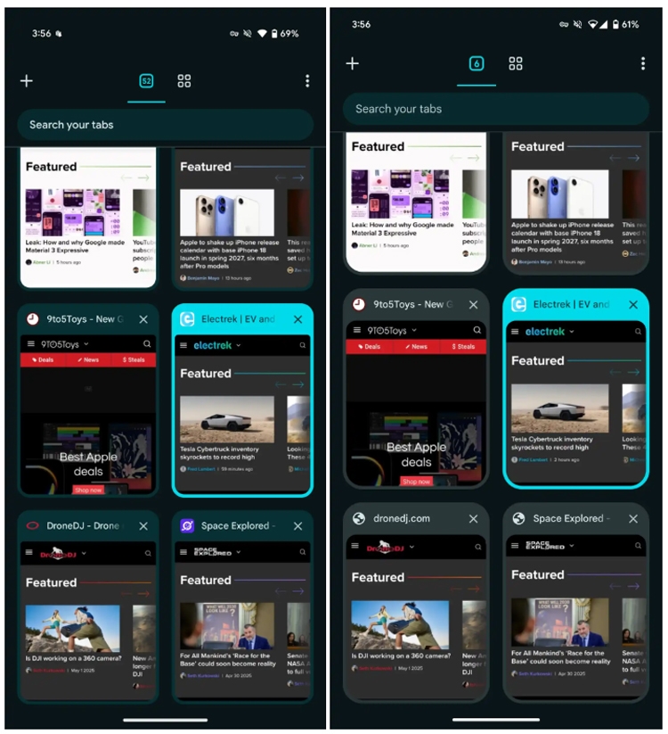 Chrome 136 cho Android tinh chỉnh giao diện đơn giản hơn với thiết kế nhất quán