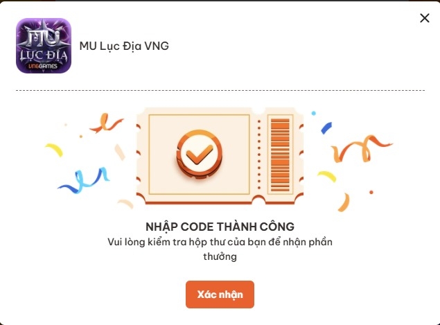 Code MU Lục Địa VNG mới nhất 12/2025 nhận quà siêu hấp dẫn