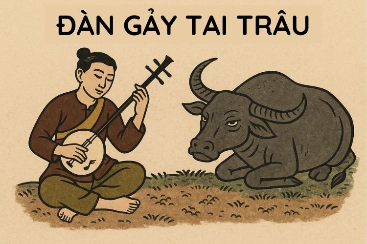 Đàn gảy tai trâu là gì? Tìm hiểu nguồn gốc và ý nghĩa của câu này