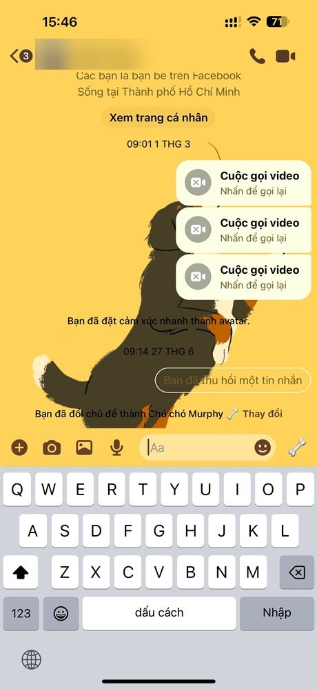Cách thay đổi chủ đề Messenger chú chó Murphy cực đáng yêu