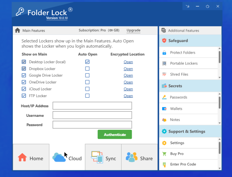 Folder Lock: Giải pháp khóa thư mục, mã hóa dữ liệu và sao lưu đám mây