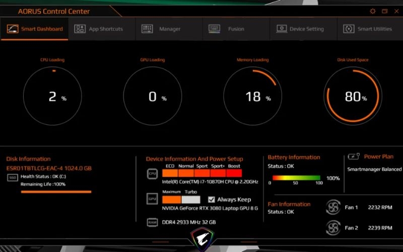 Phần mềm Gigabyte Control Center: Tối ưu hiệu năng trên laptop