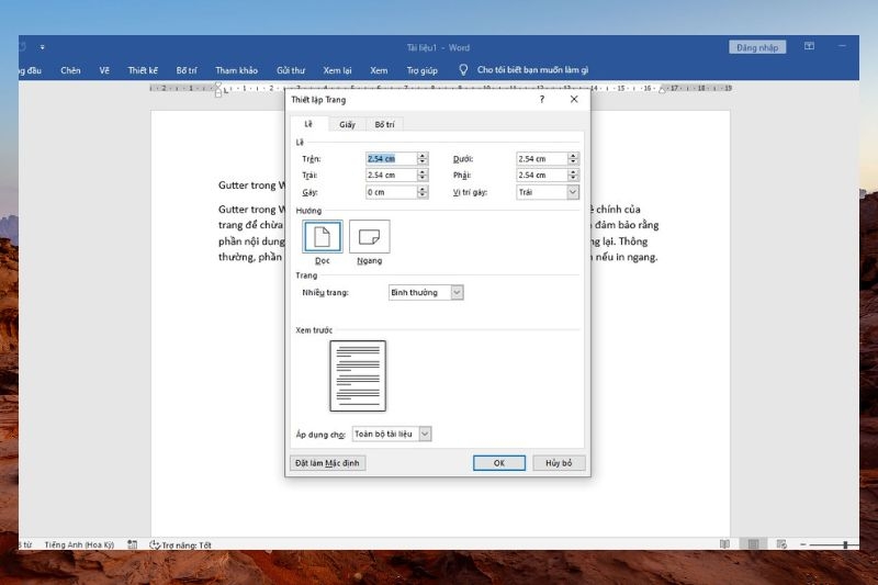 Gutter trong Word là gì? Hướng dẫn cách sử dụng Gutter trong Word