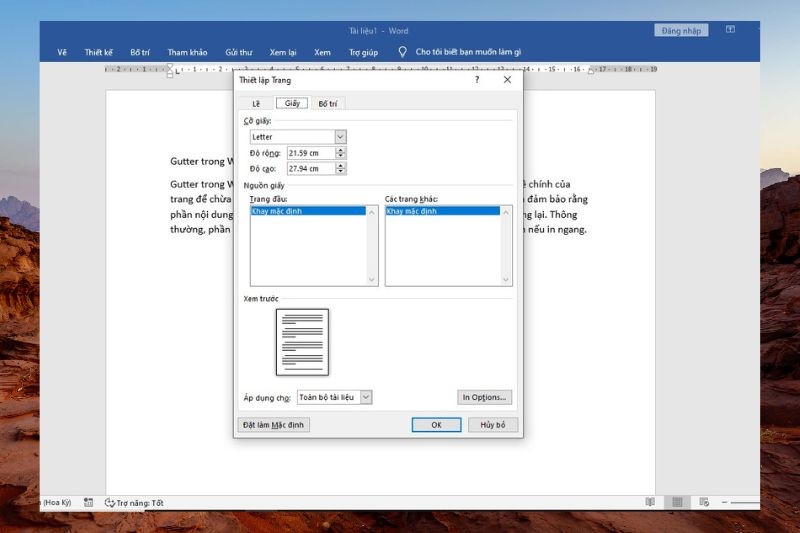 Gutter trong Word là gì? Hướng dẫn cách sử dụng Gutter trong Word