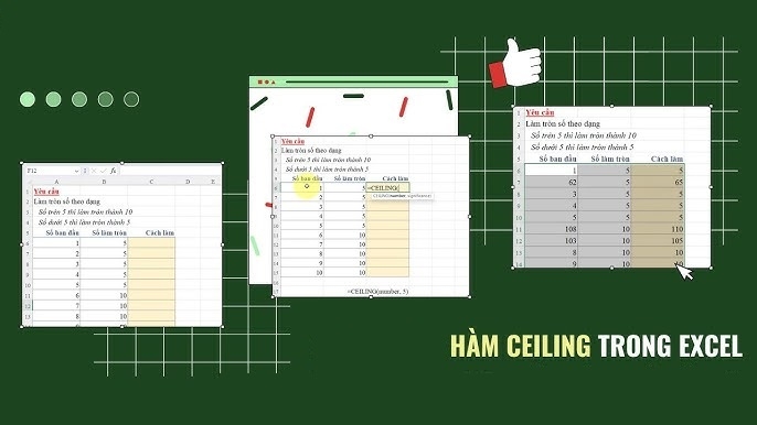 Cách sử dụng hàm CEILING đơn giản để làm tròn đến bội số gần nhất