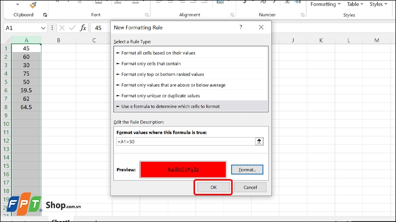 Hàm TRUE trong Excel: Từ các công thức cơ bản đến định dạng có điều kiện