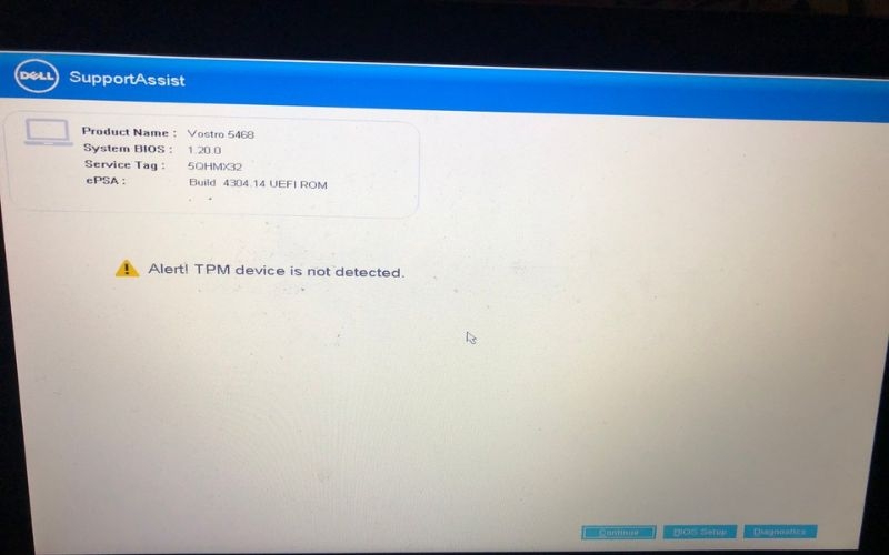 Sửa lỗi Alert! TPM device is not detected trên laptop Dell đơn giản và ...