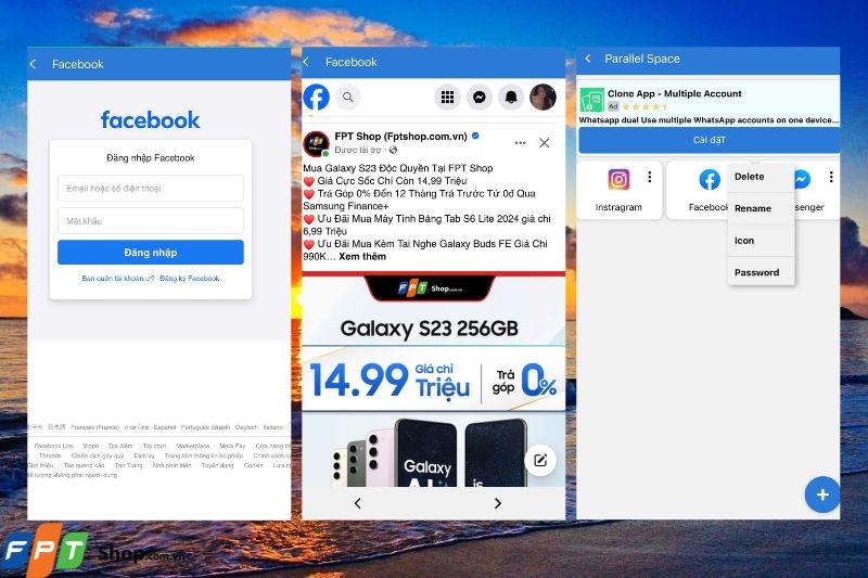 Parallel Space: Giải pháp nhân đôi ứng dụng trên điện thoại