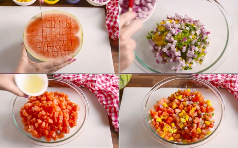 Cách làm salad dưa hấu giải nhiệt mùa hè, dễ làm tại nhà