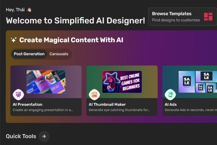 Simplified AI: Viết nội dung, thiết kế hình ảnh, chỉnh sửa video chưa ...