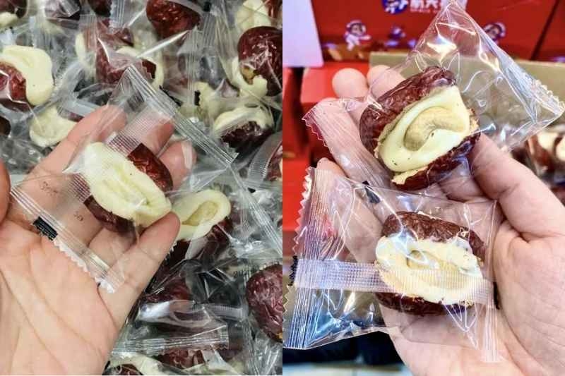 Cách làm táo đỏ kẹp sữa lạc đà béo thơm khiến vạn người mê