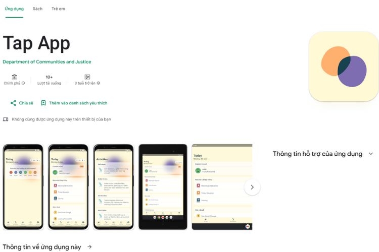 Tap App: Ứng dụng cho người tham gia chương trình phục hồi hành vi