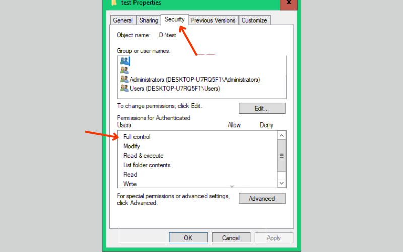 Cách sửa lỗi you do not have permission to access trên Windows